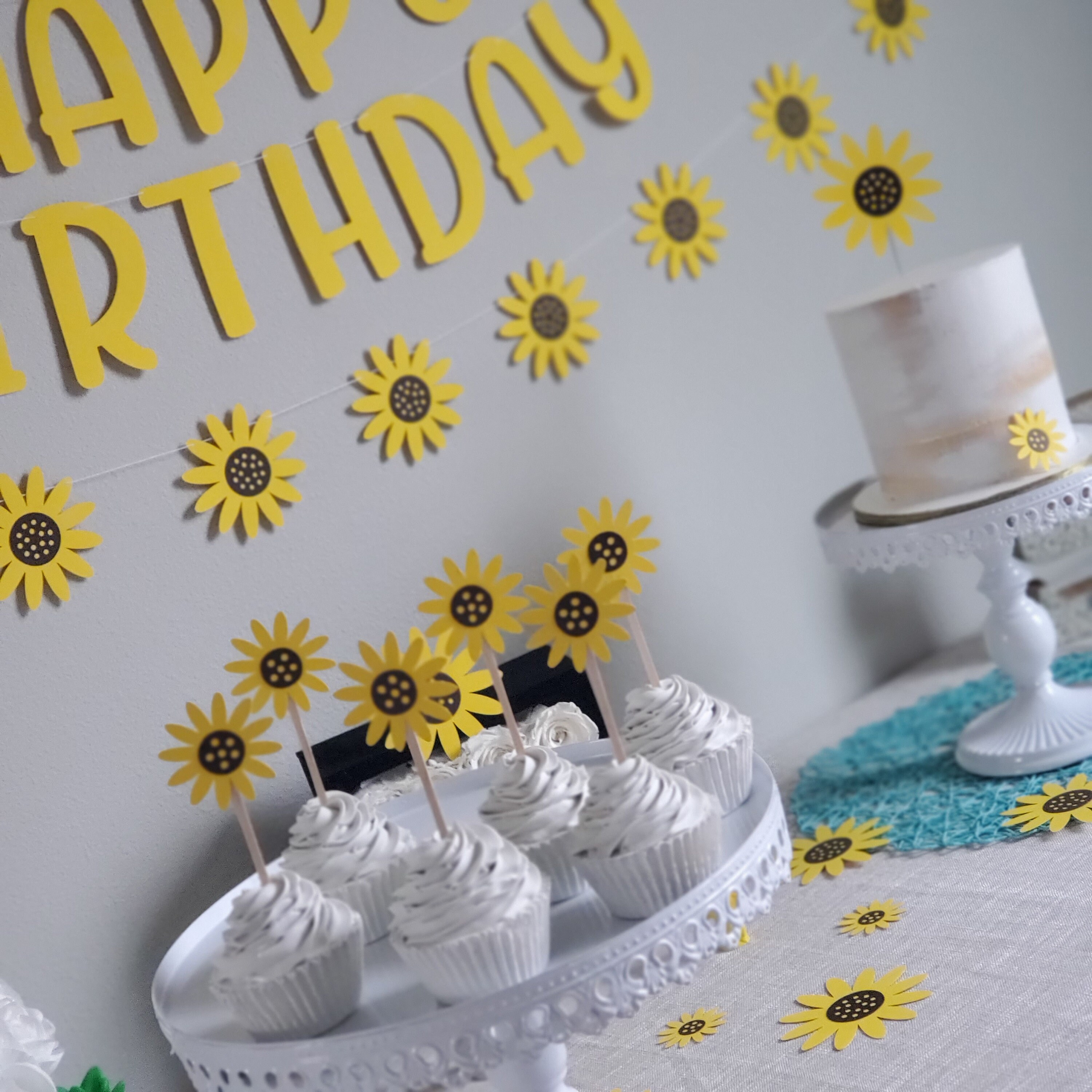 Sunflower Cupcake Toppers Sunflower Party Sunflower Birthday - Etsy