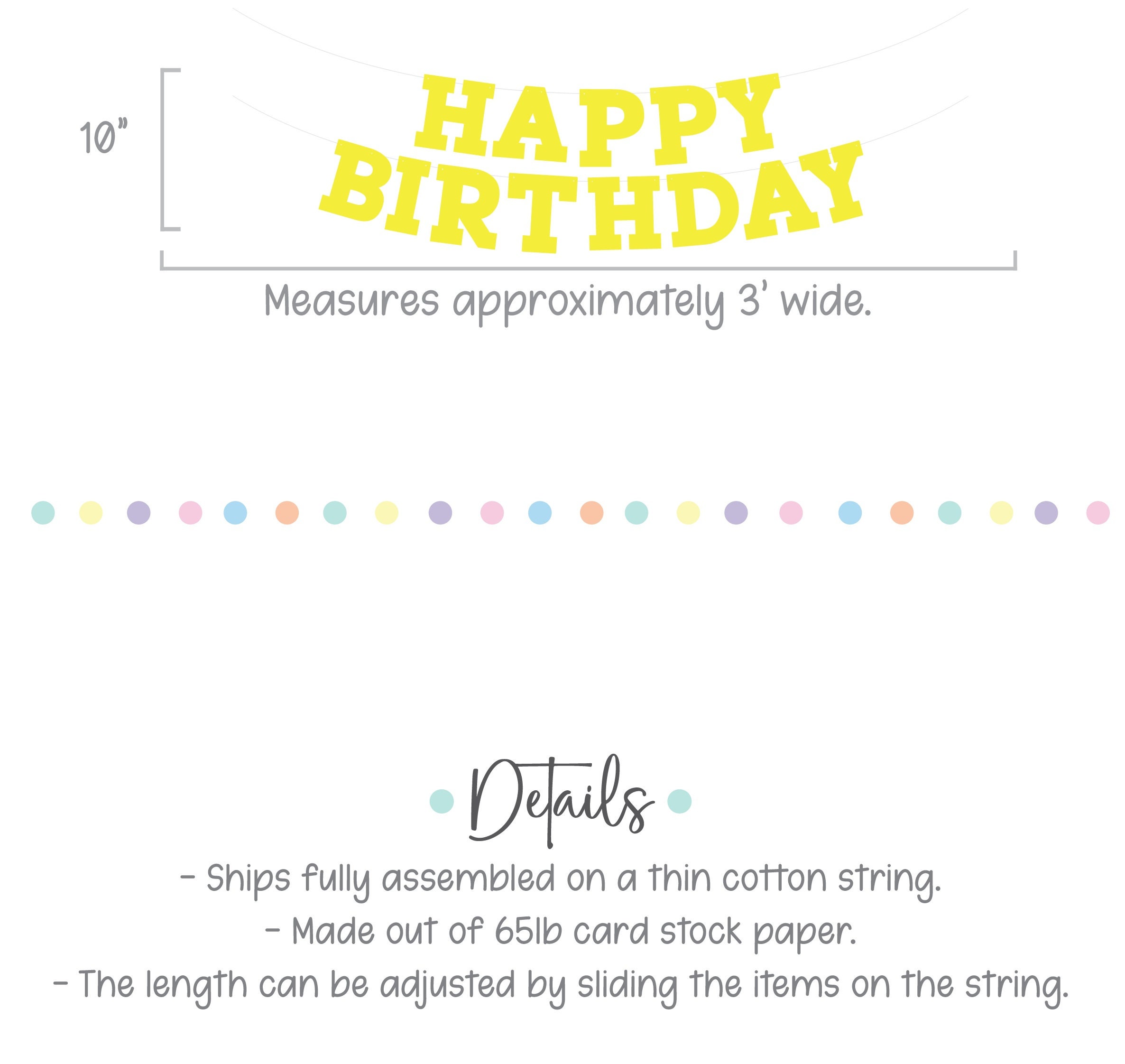 Yellow Happy Birthday Banner, Yellow Birthday Banner, Yellow Banner ...