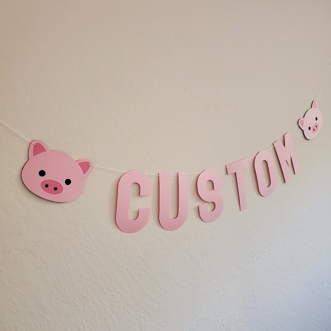Custom Pig Banner, Custom Pig Birthday Banner, Custom Pig Decorations ...