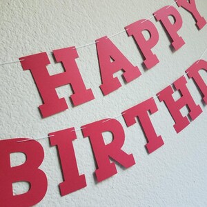 Red Happy Birthday Banner Red Birthday Banner Bold Serif - Etsy