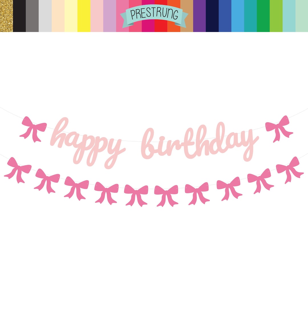Happy Birthday Banner, Coquette Birthday Banner, Coquette Decorations ...