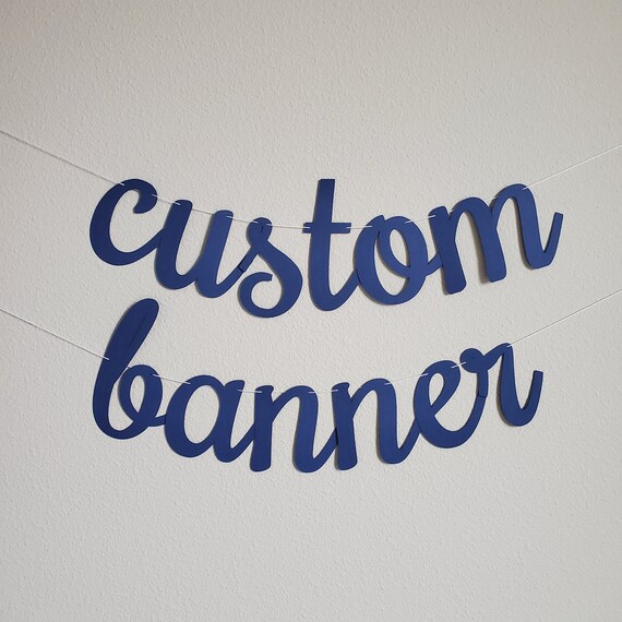 Custom Banner Banner Custom Navy Blue Banner Custom Cursive - Etsy