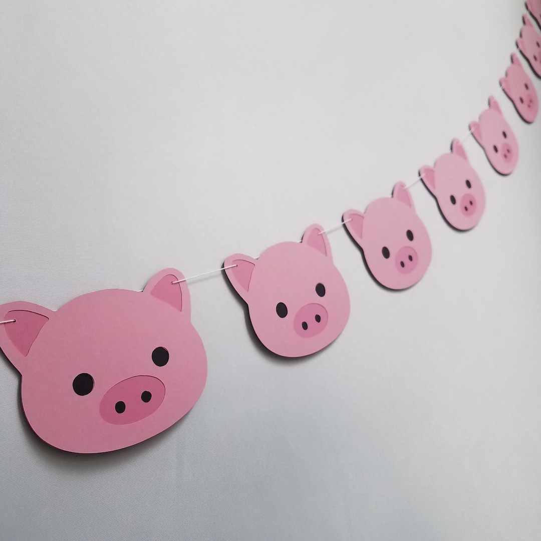 Pig Garland, Pig Banner, Pig Decor, Cute Pig Decorations, Babies Room ...