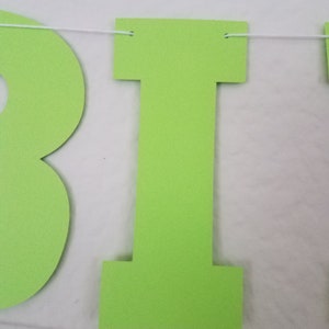 Custom Lime Green Happy Birthday Banner, Bold Serif Font, Lime Green ...