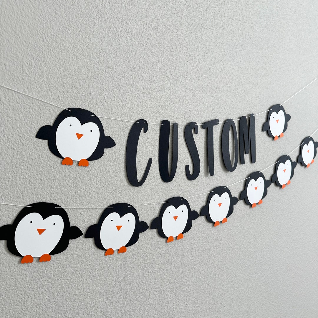 Custom Penguin Banner, Penguin Birthday Banner, Penguin Birthday ...