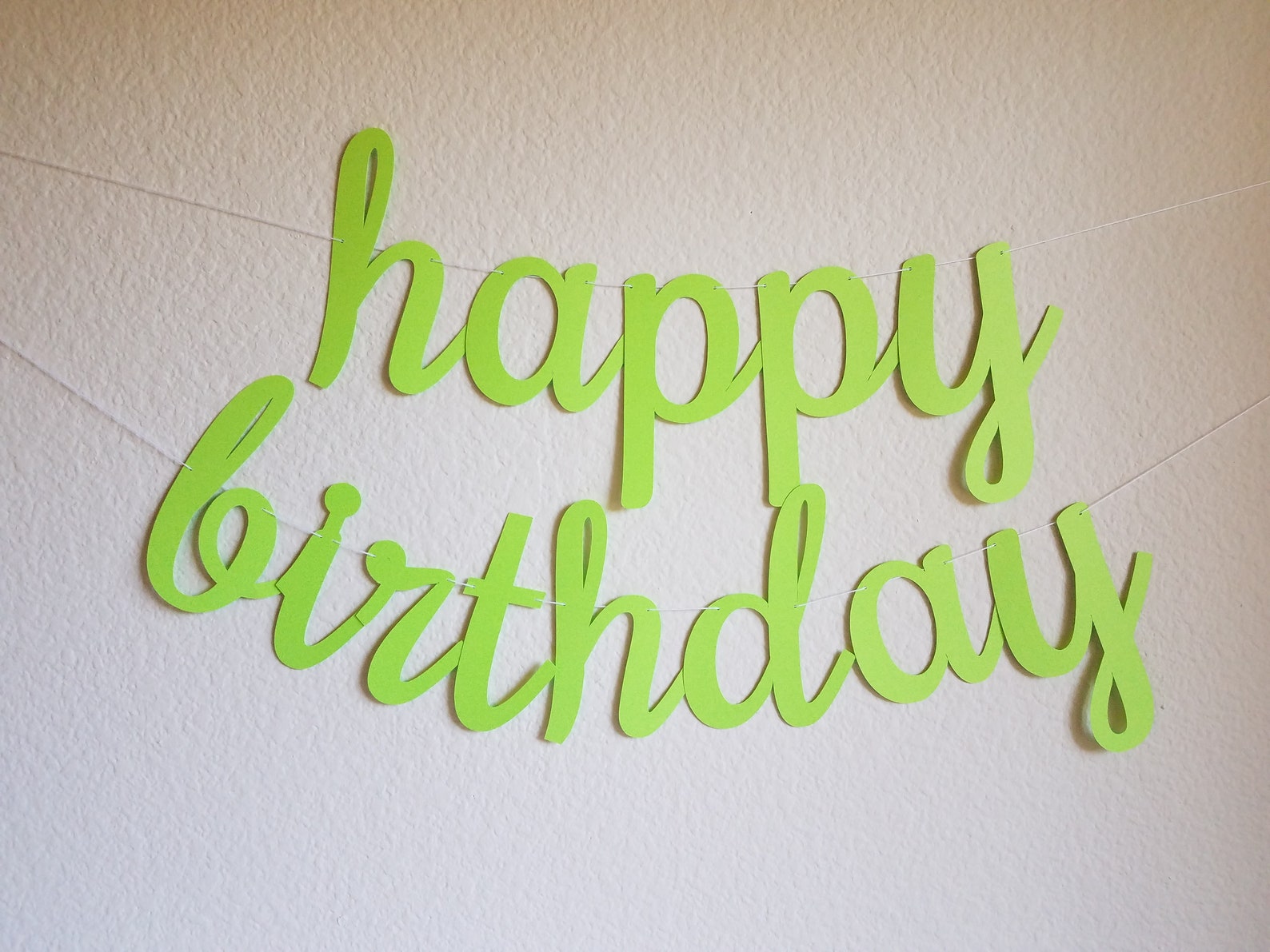 Lime Green Happy Birthday Banner, Lime Green Birthday Banner, Cursive ...
