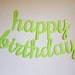 Lime Green Happy Birthday Banner, Lime Green Birthday Banner, Cursive ...