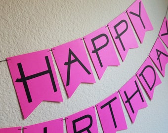 Pink Black Banner | Etsy