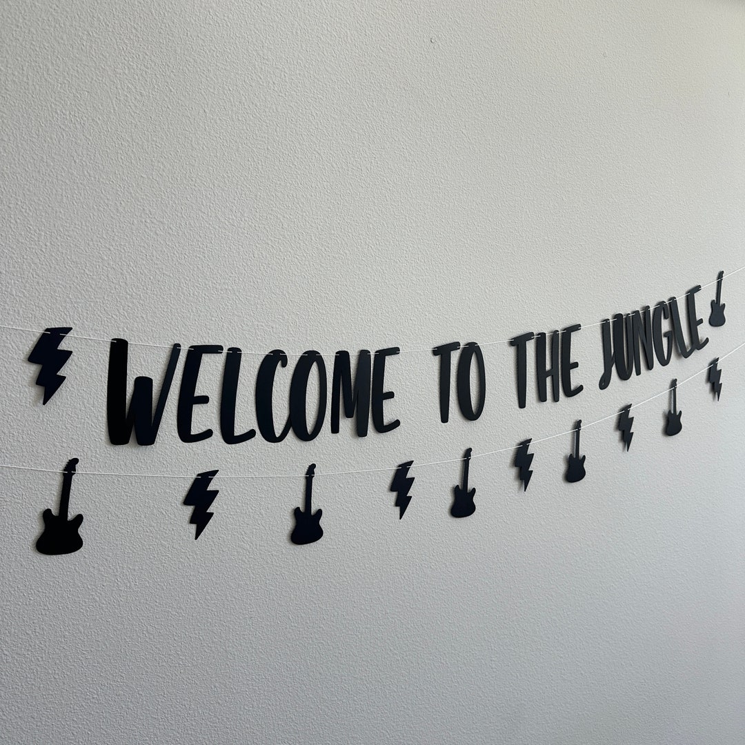 Welcome to the Jungle, Rock Themed Banner, Rock Birthday Party, Rock N ...