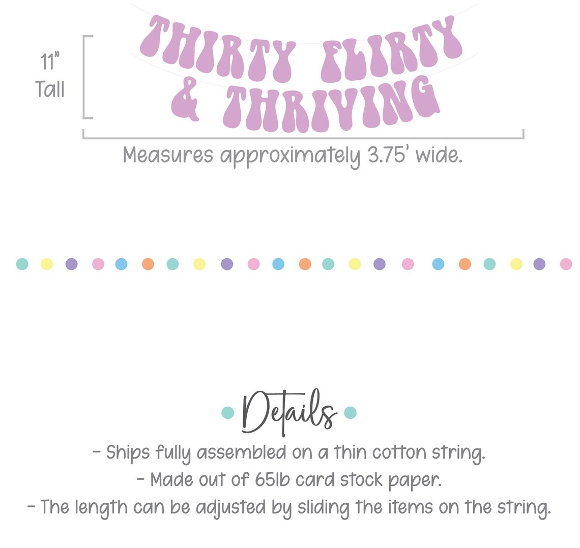 Thirty Flirty & Thriving, 30th Birthday, 30th Birthday Decorations ...
