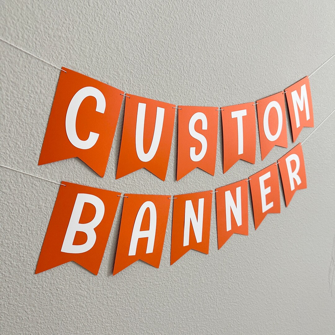 Custom Orange Banner, Orange Decorations, Custom Banner, Birthday Party ...