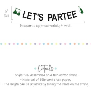 Let's Partee, Let's Par Tee Banner, Golf Decorations, Golf Birthday ...