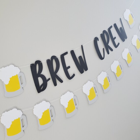 Party Supplies Banners & Signs Beer Party Brew Crew Beer Happy Birthday ...