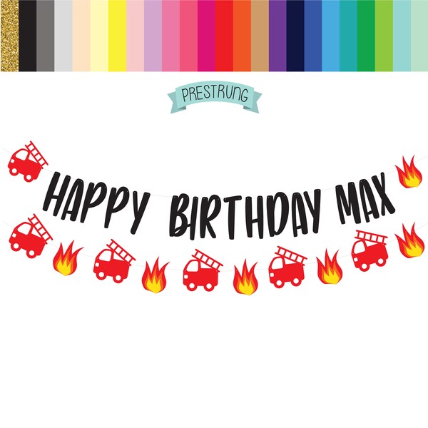 Fire Truck Happy Birthday - Etsy