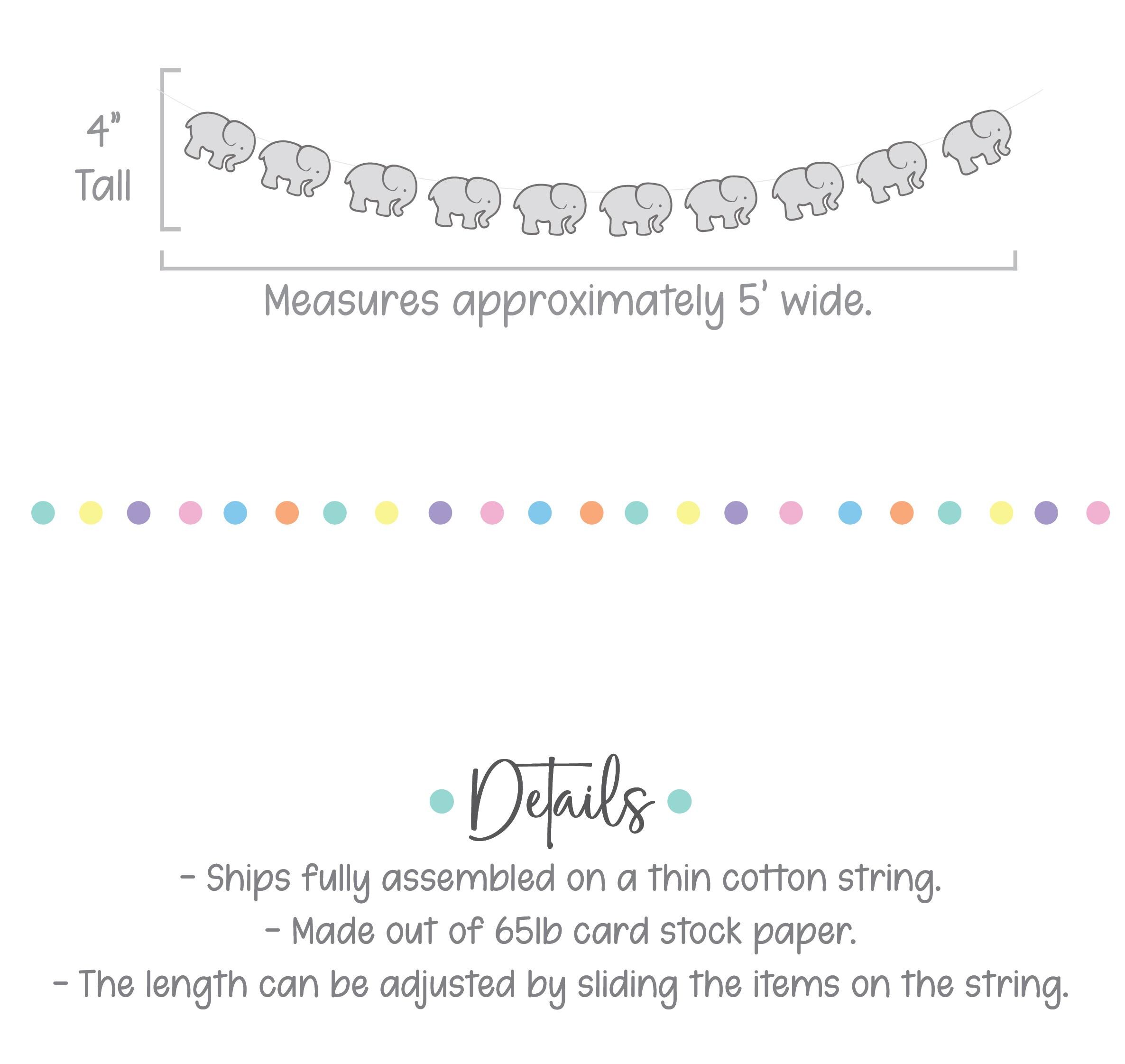 Elephant Garland, Elephant Banner, Cute Elephant Decor, Babies Room ...