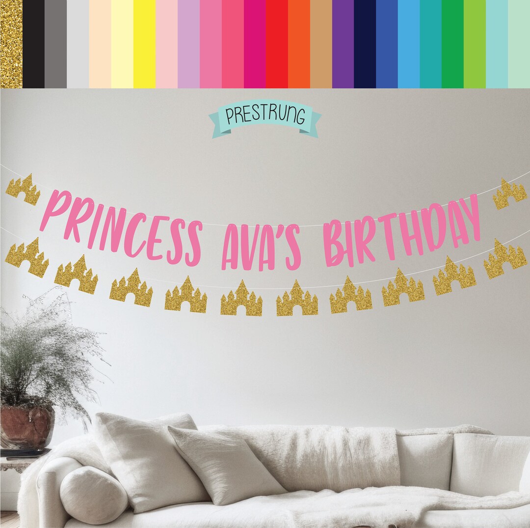 Custom Princess Banner, Princess Banner, Personalized Princess Banner ...