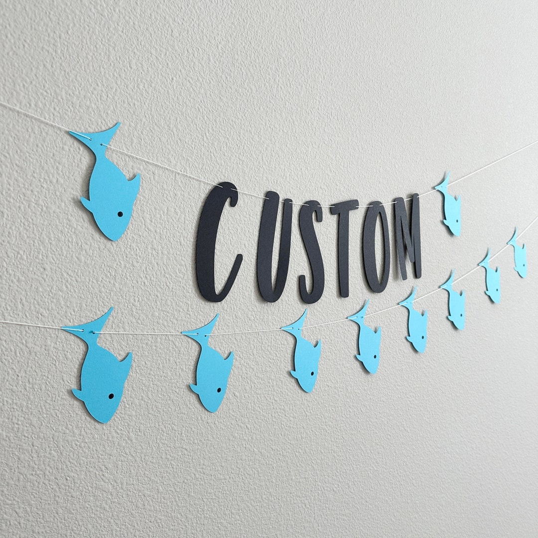 Custom Fish Banner, Fish Birthday Banner, Fish Birthday, Fish ...