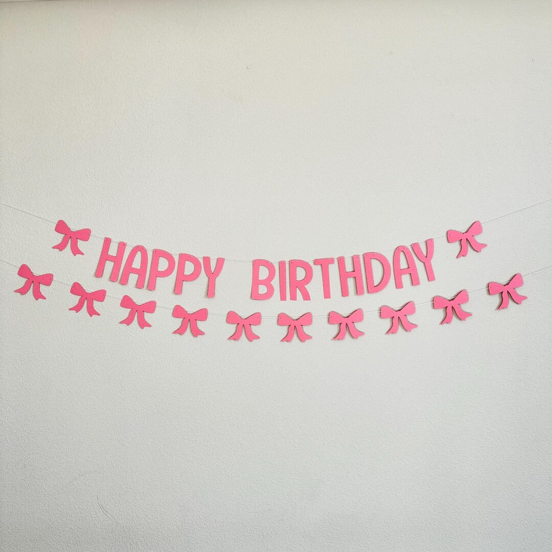 Happy Birthday Banner, Coquette Birthday Banner, Coquette Decorations ...