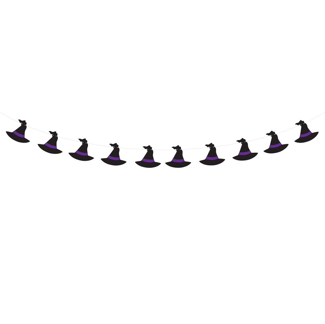 Witch Hat Garland, Witch Banner, Let's Go Witches, Let's Go Witches ...