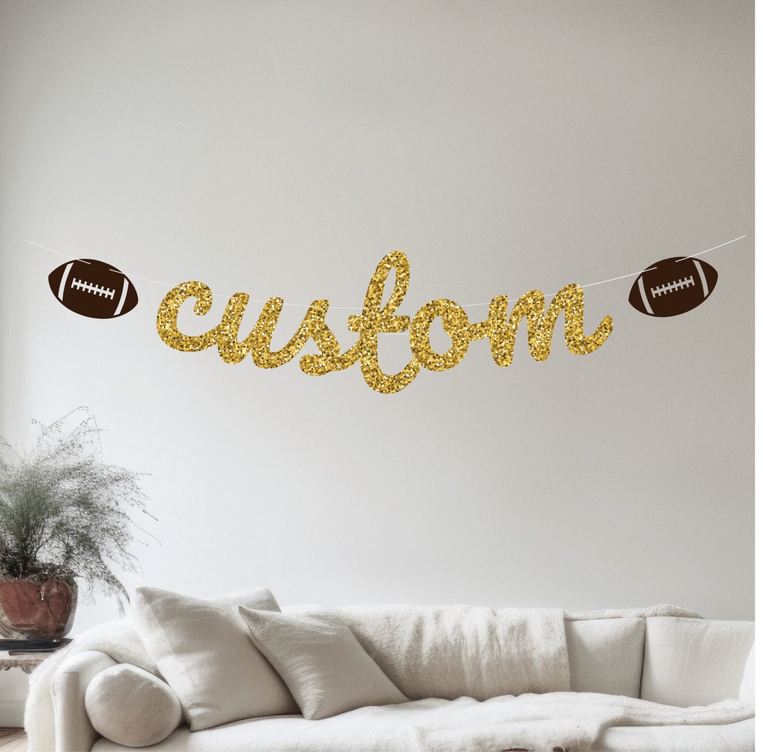 Custom Football Banner, Superbowl Party Decor, Football Party ...