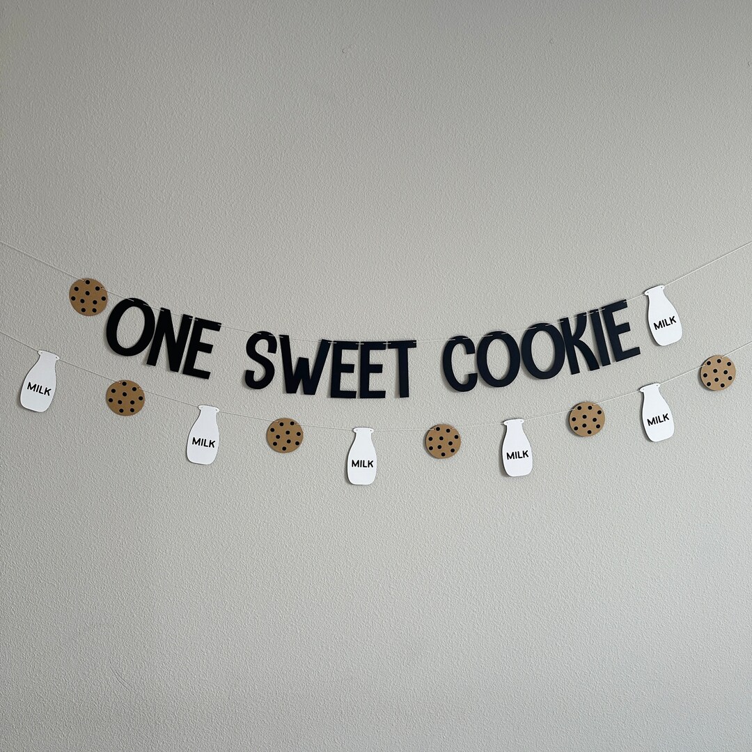 One Sweet Cookie, One Sweet Cookie Banner, Cookie Party Decorations ...