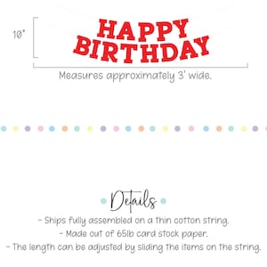 Red Happy Birthday Banner, Red Birthday Banner, Bold Serif Font, Red ...