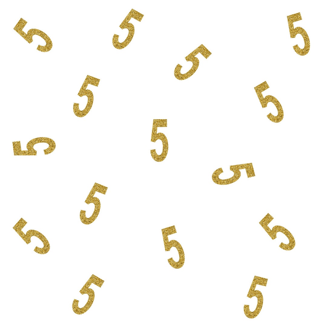 Five Confetti, Confetti Number Five, Fifth Birthday Confetti, 5th ...