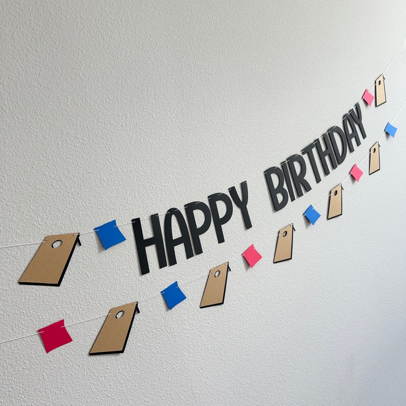Cornhole Birthday Banner, Cornhole Banner, Cornhole Garland, Cornhole ...