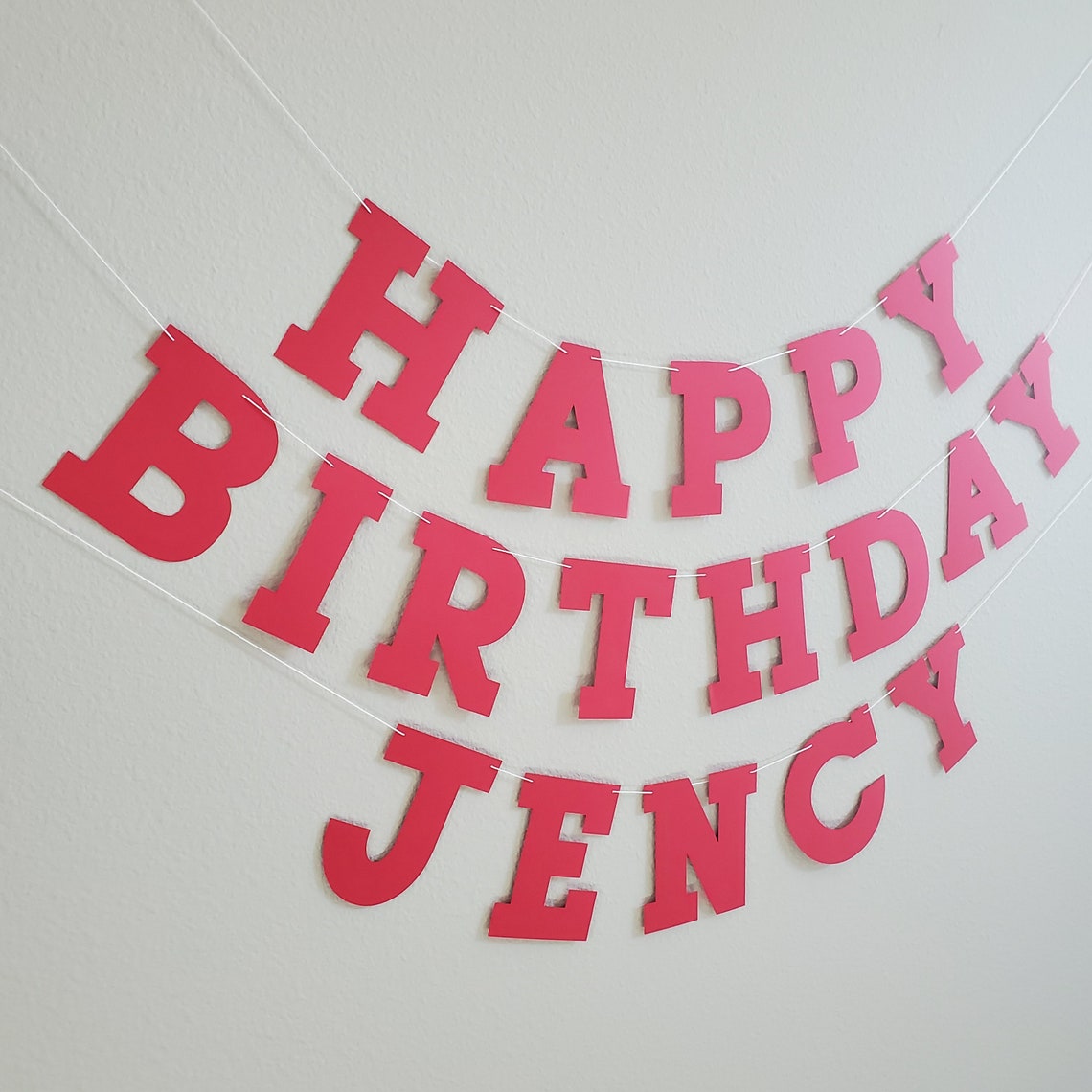 Red Happy Birthday Banner Red Birthday Banner Bold Serif | Etsy