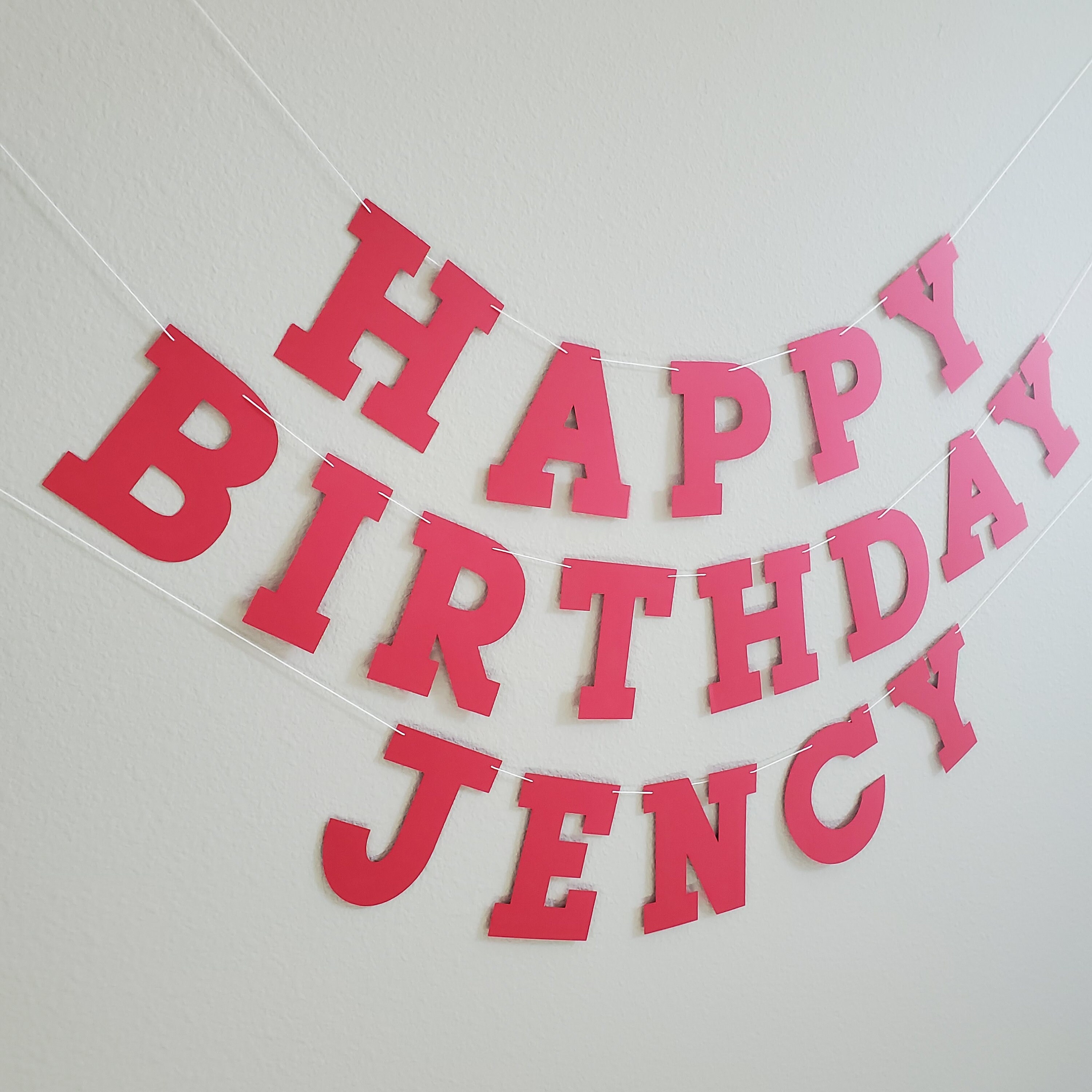 Red Happy Birthday Banner Red Birthday Banner Bold Serif | Etsy