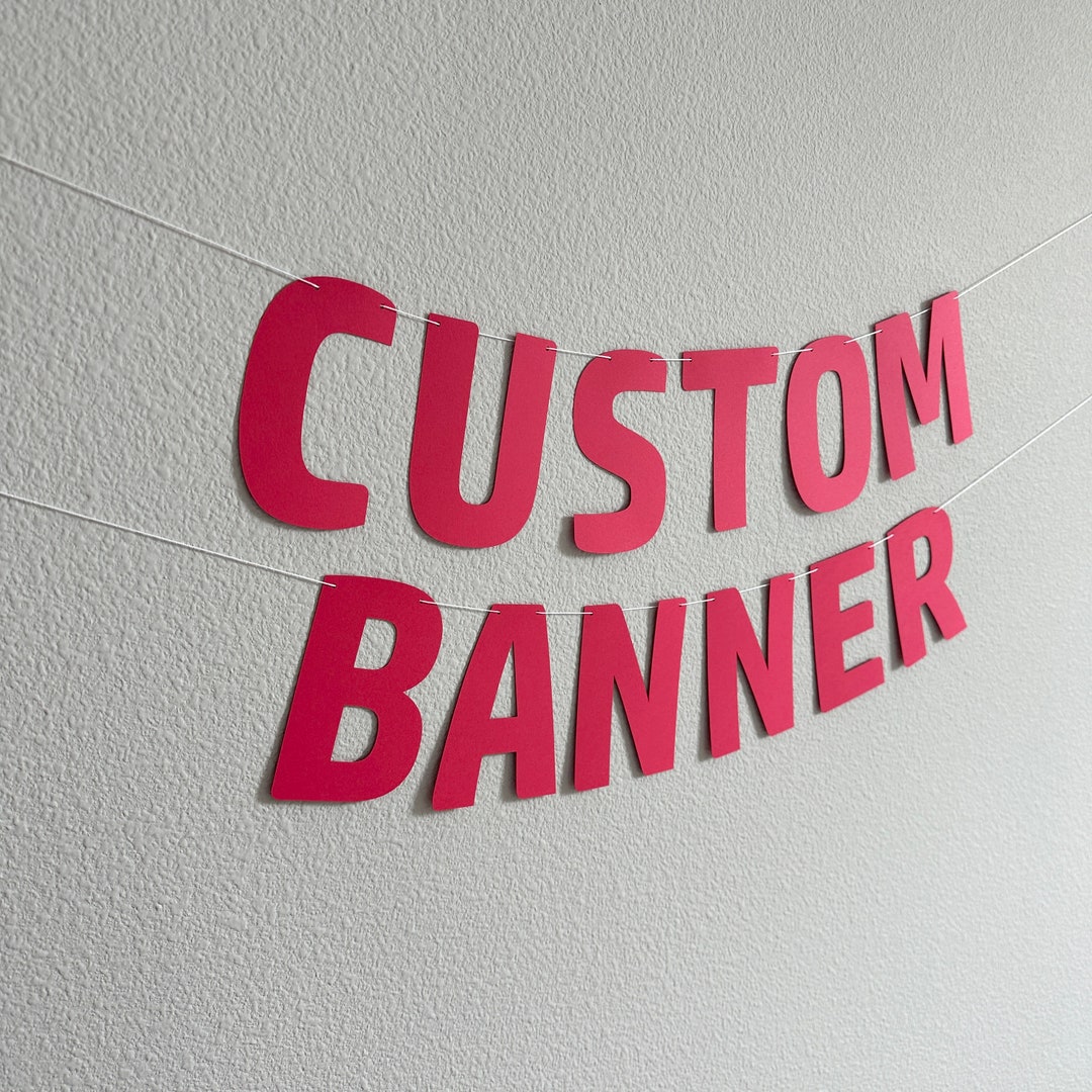 Custom Banner, Custom Red Banner, Customizable Banner, Custom Fun Font ...