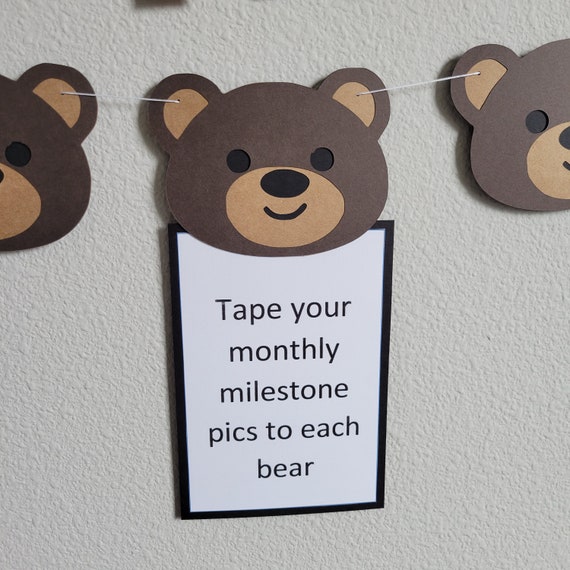 Bear Monthly Milestones Bear Milestone Photos Bear Milestone | Etsy