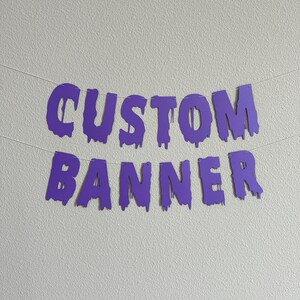 Custom Purple Banner, Custom Halloween Banner, Customizable Banner ...