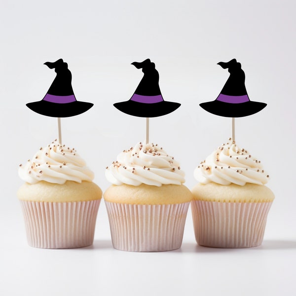 Witches Hat Cupcake Toppers - Etsy