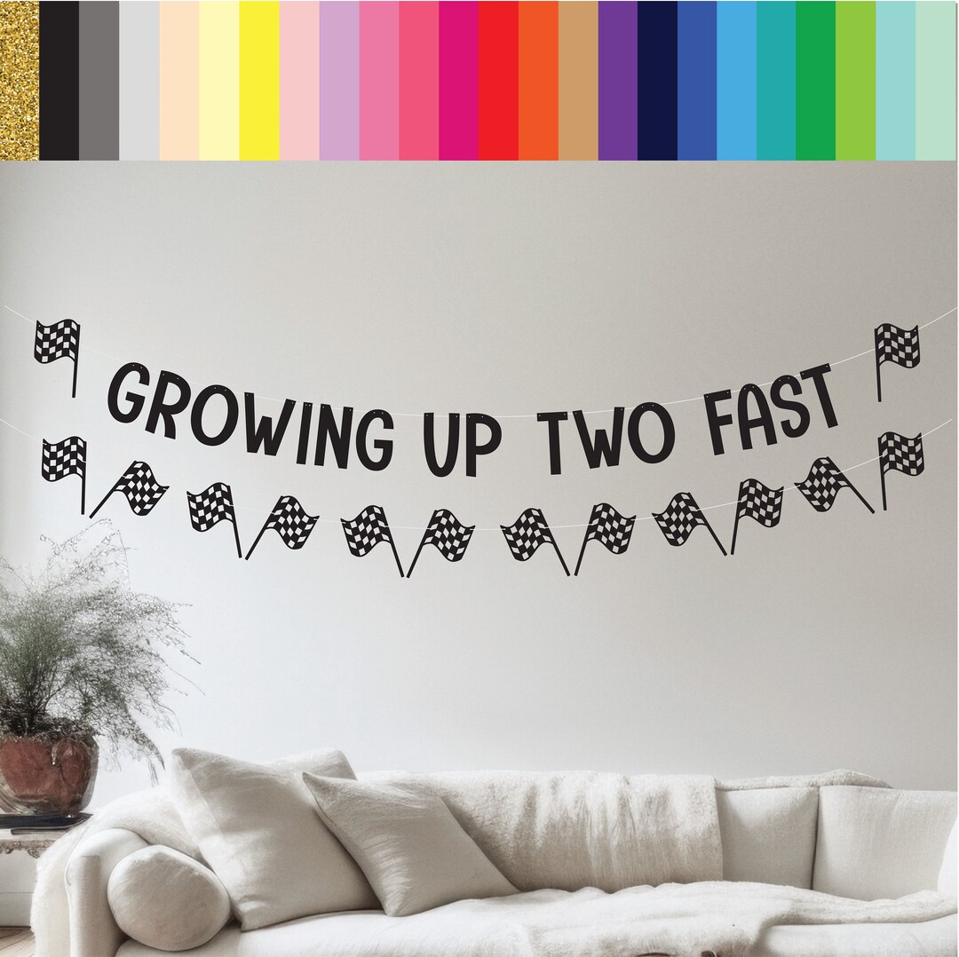 Growing up Two Fast, Growing up Two Fast Banner, Racing Decorations ...