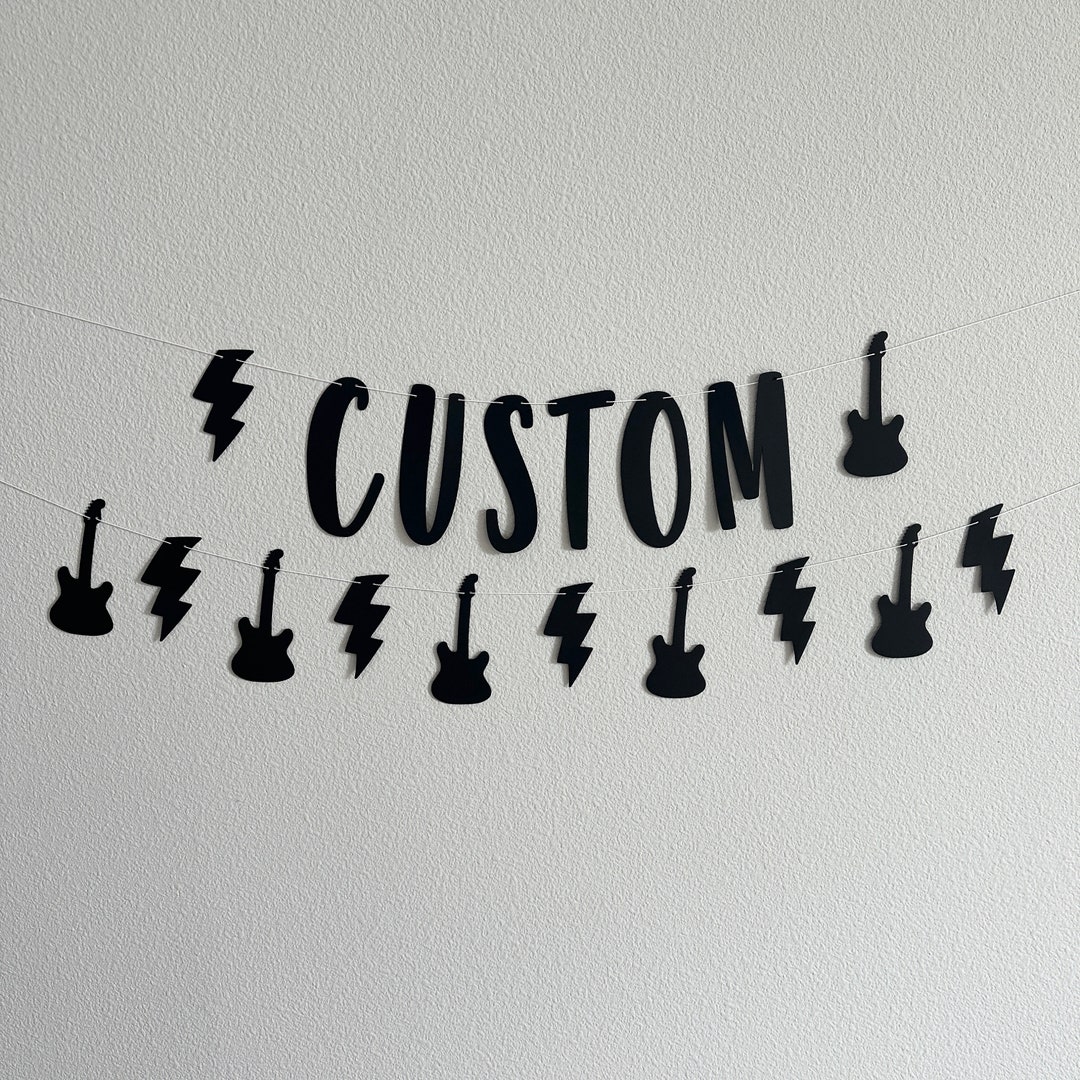 Custom Rock Banner, Rock and Roll Theme, Rock Birthday, Music Birthday ...