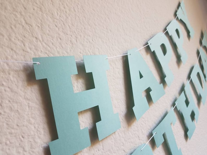 Aqua Happy Birthday Banner Aqua Birthday Banner Aqua Banner - Etsy