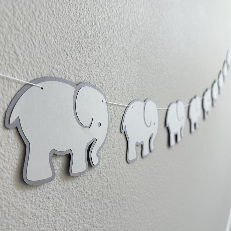 Elephant Garland, Elephant Banner, Cute Elephant Decor, Babies Room ...