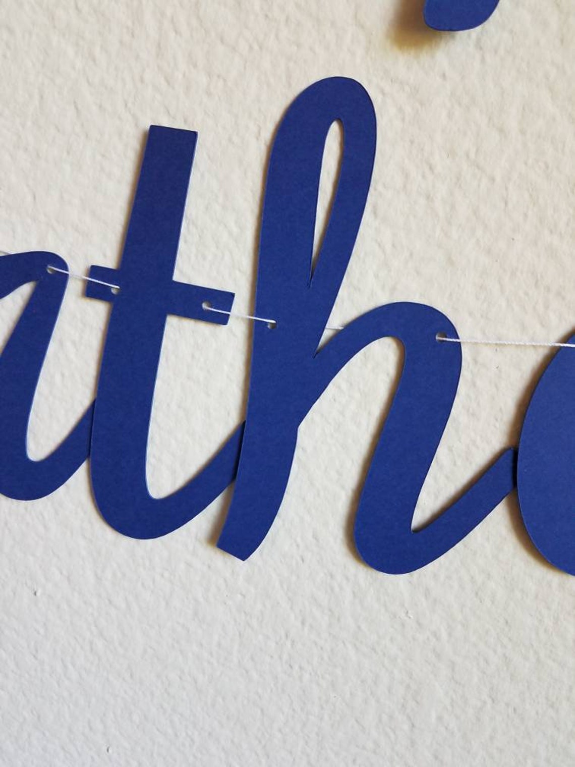 Navy Blue Happy Birthday Banner Cursive Banner Navy Blue | Etsy