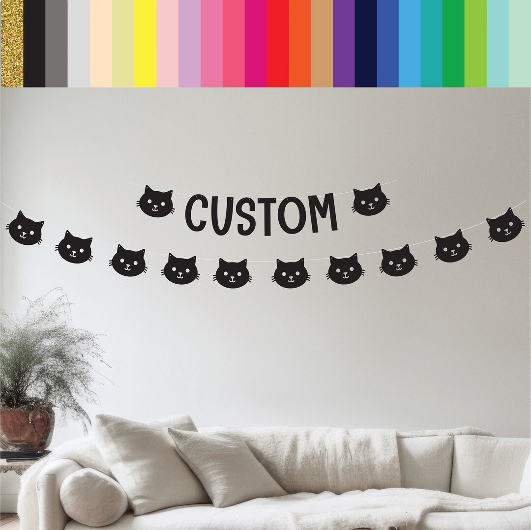 Custom Cat Banner, Cat Banner, Cat Decorations, Cat Party Banner, Cat ...