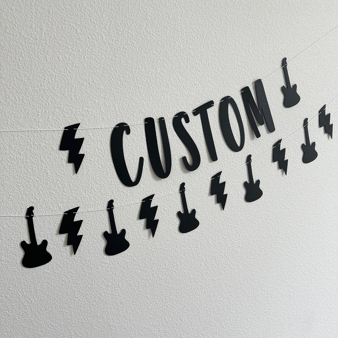 Custom Rock Banner, Rock and Roll Theme, Rock Birthday, Music Birthday ...