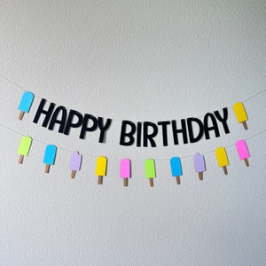 Popsicle Themed Birthday Banner Summertime Birthday Banner - Etsy