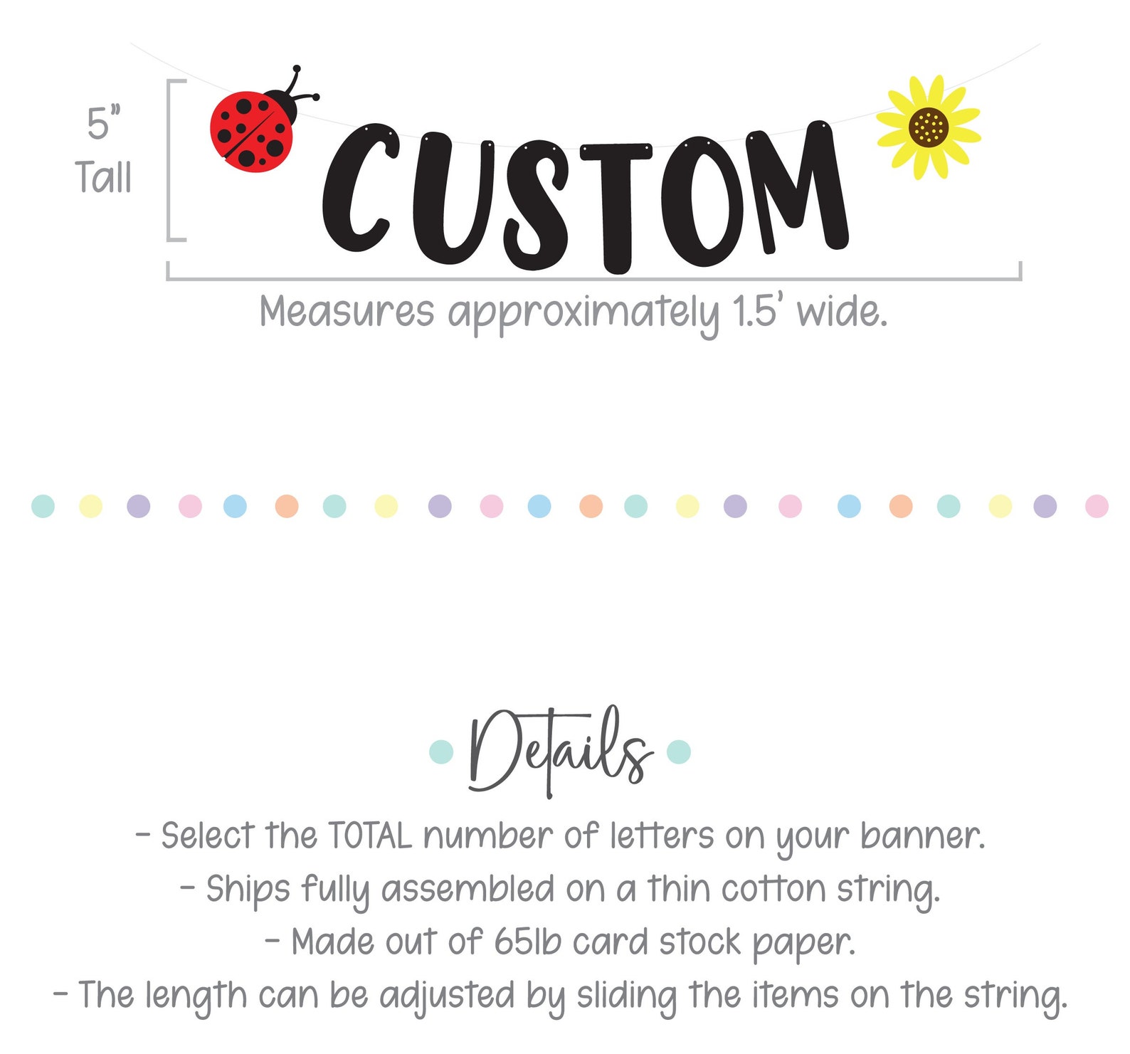 Ladybug Sunflower Birthday Banner, Ladybug Banner, Ladybugs and ...