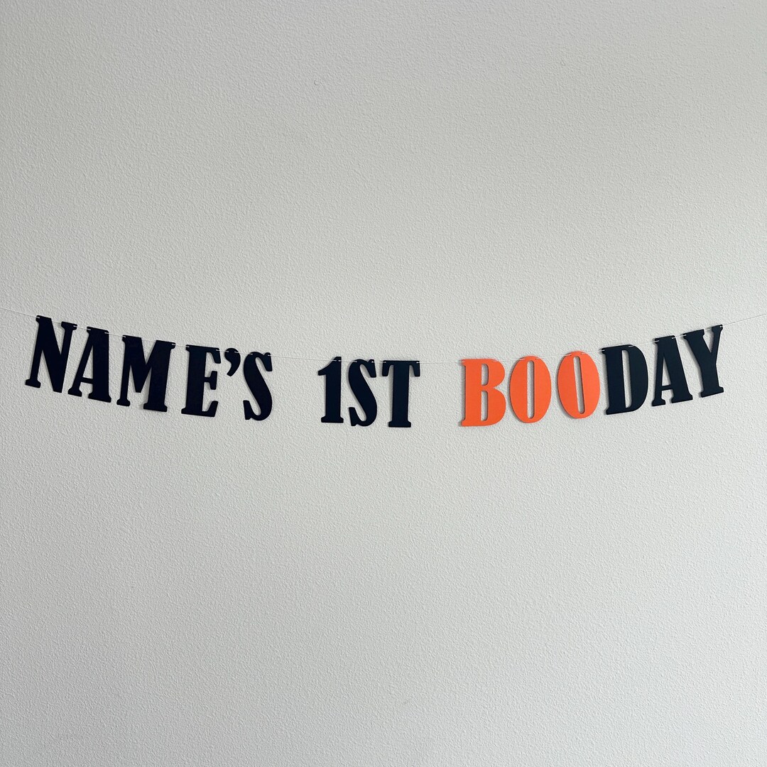 1st Booday Banner, Name's 1st Booday, Halloween Themed 1st Birthday ...