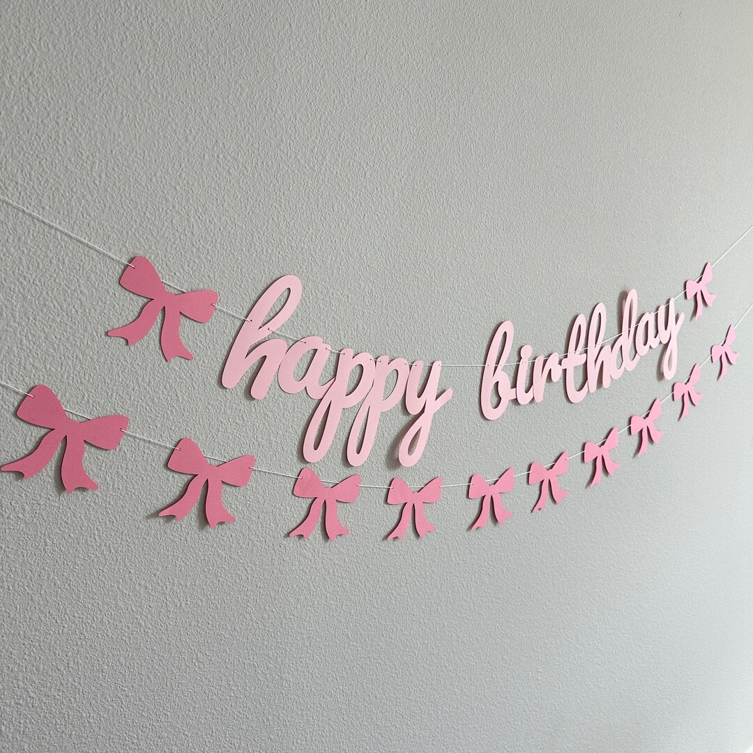Happy Birthday Banner, Coquette Birthday Banner, Coquette Decorations ...
