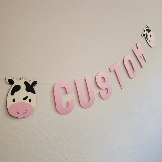 Custom Cow Banner Custom Cow Birthday Banner Cow Birthday | Etsy