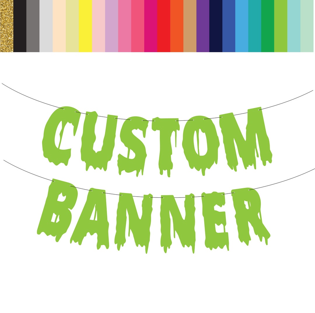 Custom Lime Green Banner Custom Halloween Banner - Etsy