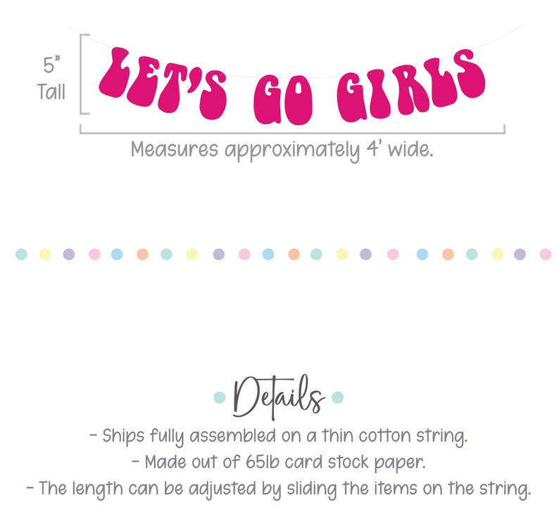 Let's Go Girls, Let's Go Girls Banner, Bachelorette Party Banner ...