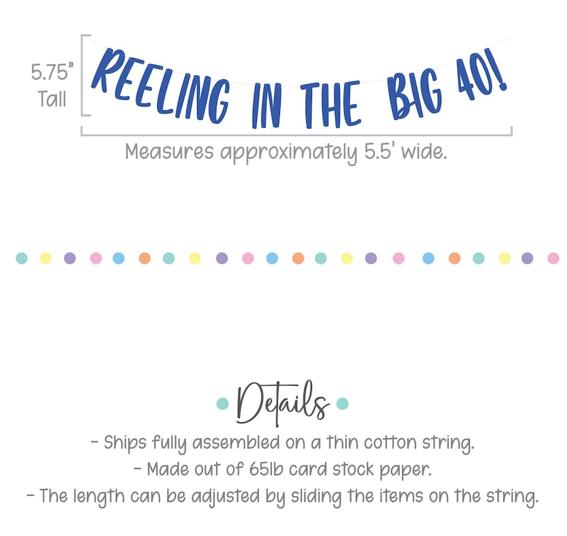 Reeling in the Big 40, 40th Birthday Banner, 40th Birthday Party ...