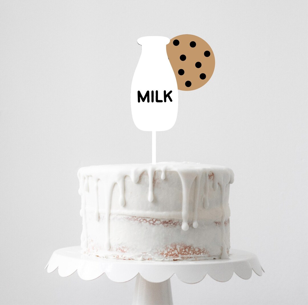 Cookies and Milk Cake Topper, Milk and Cookies Cake Topper, Cookie Cake ...